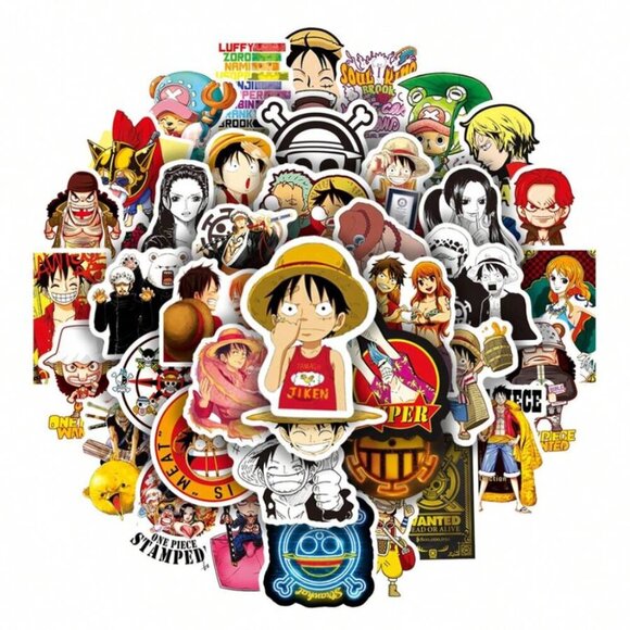Other | 5 Pcs One Piece Waterproof Anime Sticker Pvc Material Car ...